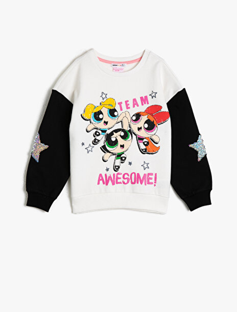 Koton Kız Çocuk Powerpuff Girls Lisanslı Yazılı Baskılı Sweatshirt