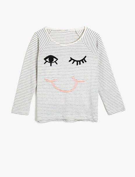 Koton Kız Çocuk Çizgili T-Shirt