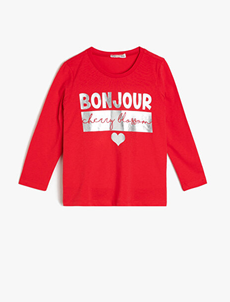 Koton Kız Çocuk Yazılı Baskılı T-Shirt