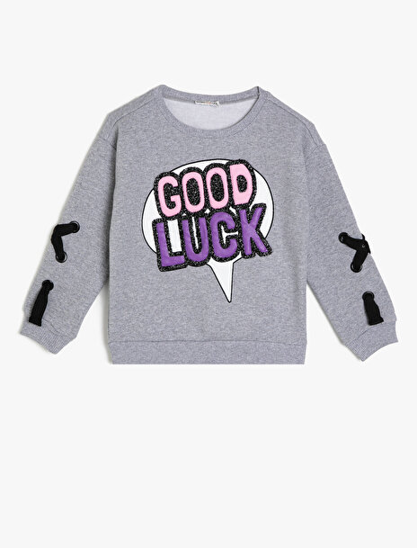 Koton Kız Çocuk Kuş Gözü Detaylı Sweatshirt