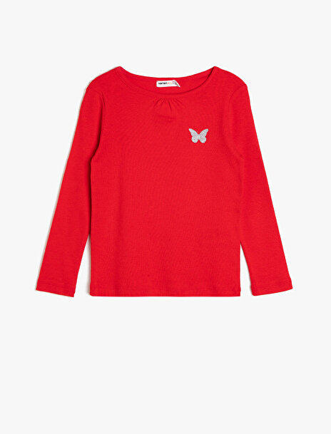 Koton Kız Çocuk Sim Detaylı T-Shirt