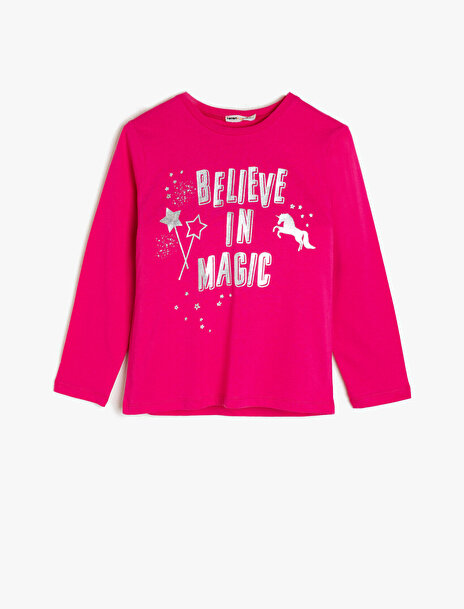 Koton Kız Çocuk Yazılı Baskılı T-Shirt