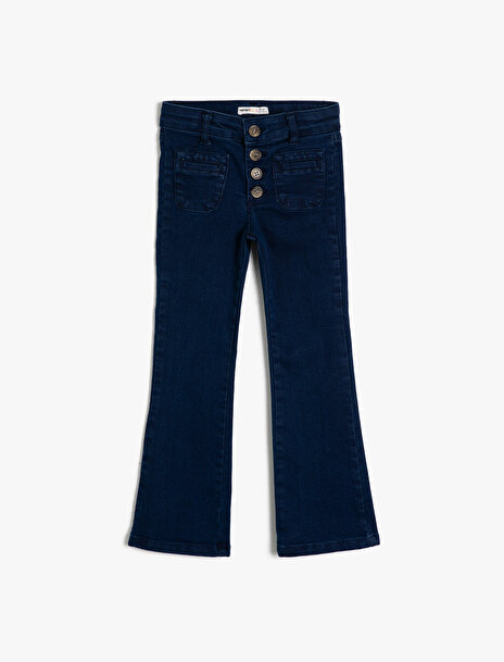 Koton Kız Çocuk Düğme Detaylı Jean Pantolon Koton Kız Çocuk Düğme Detaylı Jean Pantolon