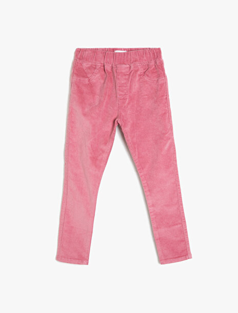Koton Kız Çocuk Cep Detaylı Kadife Pantolon