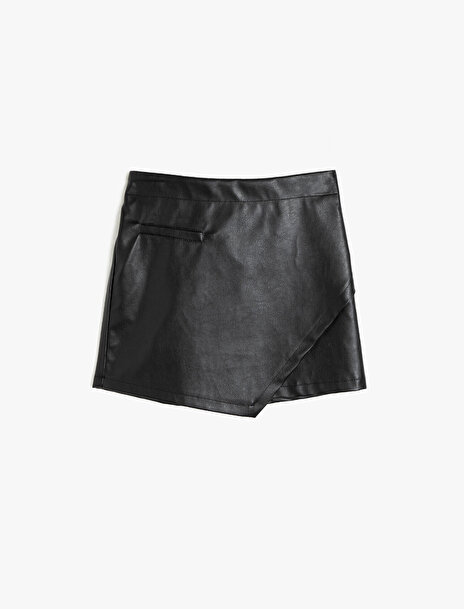 Koton Kız Çocuk Deri Görünümlü Etek