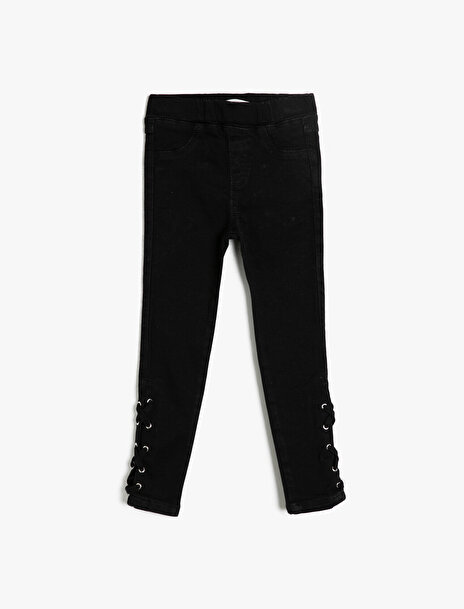 Koton Kız Çocuk Kuş Gözü Detaylı Jean Tayt