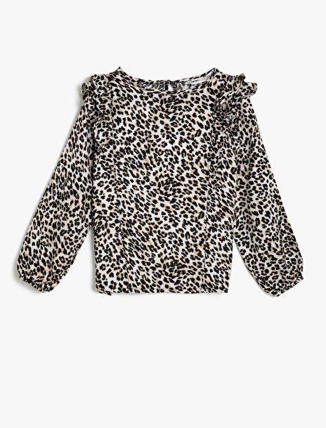 Koton Kız Çocuk Leopar Desenli Bluz