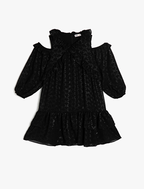 Koton Kız Çocuk Omuz Detaylı Elbise