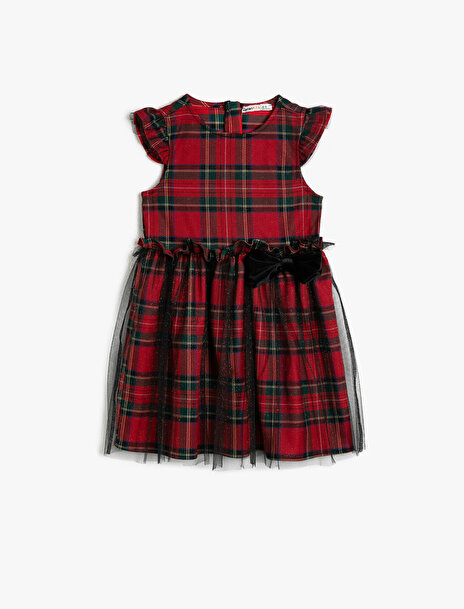 Koton Kız Çocuk Kareli Elbise