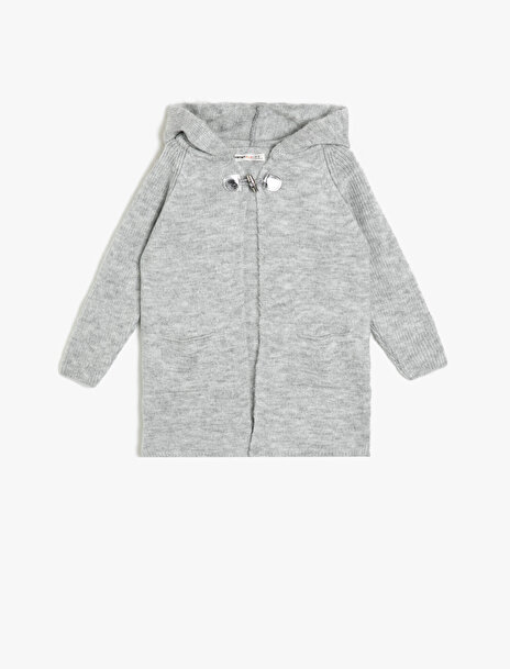 Koton Kız Çocuk Kapüşonlu Triko Hırka