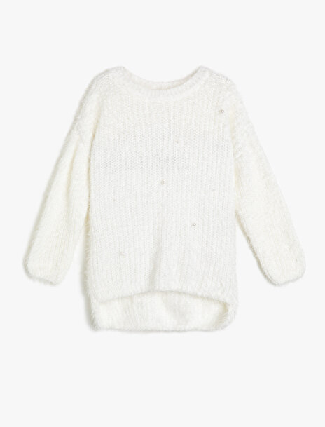 Koton Kız Çocuk Inci Detaylı Triko Kazak