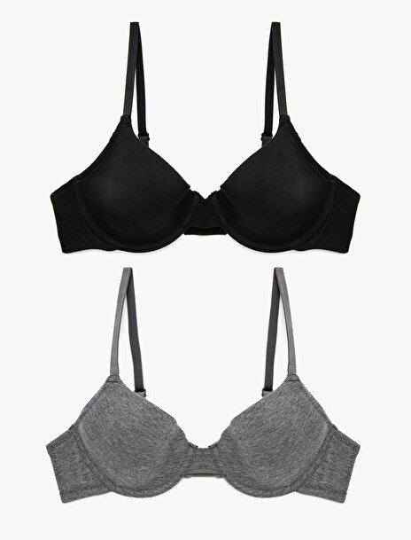 Koton Kadın 2'li Kaplı/Pedli Dolgusuz Balenli Comfort Sütyen