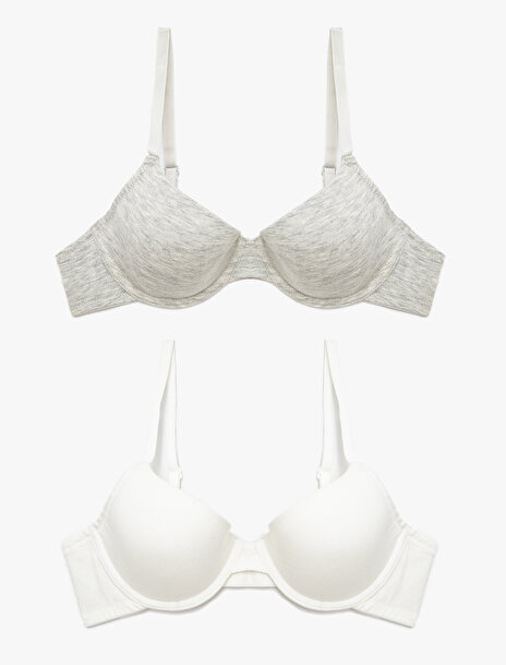 Koton Kadın 2'li Kaplı/Pedli Dolgusuz Balenli Comfort Sütyen Koton Kadın 2'li Kaplı/Pedli Dolgusuz Balenli Comfort Sütyen