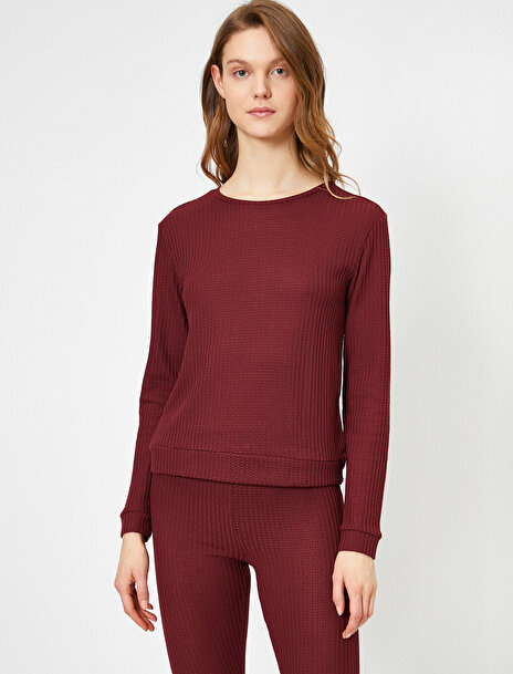 Koton Kadın Bisiklet Yaka Pijama Üstü