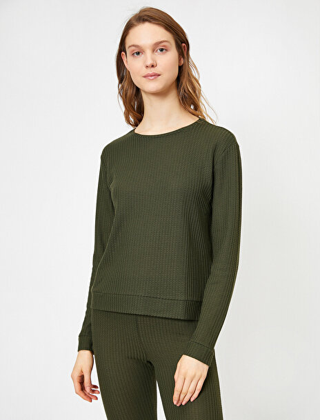 Koton Kadın Bisiklet Yaka Pijama Üstü