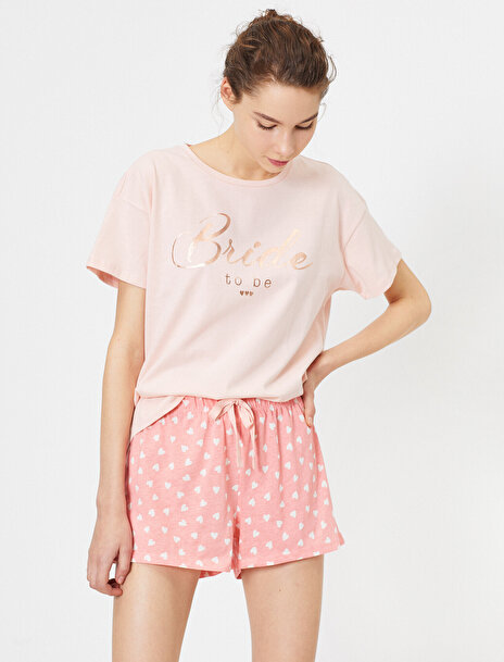 Koton Kadın Bridal Temalı Pamuklu Pijama Takımı