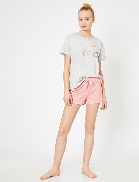 Koton Kadın Bridal Temalı Pamuklu Pijama Takımı