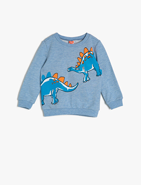 Koton Erkek Çocuk Bisiklet Yaka Uzun Kollu Baskılı Sweatshirt