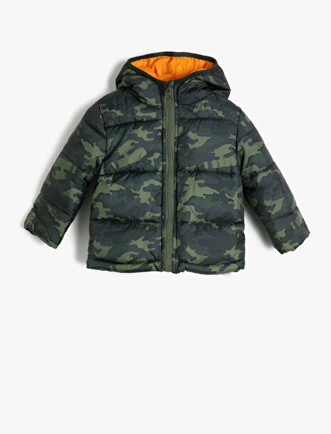 Koton Erkek Çocuk Kamuflaj Desenli Şişme Mont