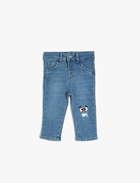 Koton Erkek Çocuk İşlemeli Jean Pantolon
