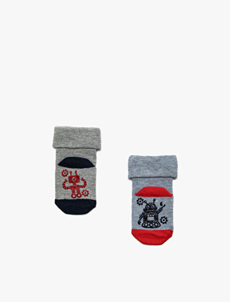 Koton Erkek Çocuk Erkek Bebek 2'lİ Çorap Koton Erkek Çocuk Erkek Bebek 2'lİ Çorap