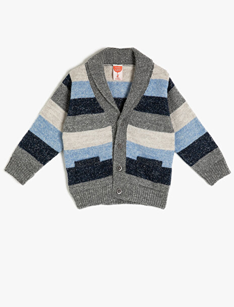 Koton Erkek Çocuk Çizgili Triko Hırka