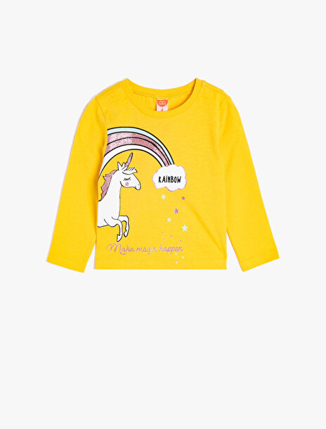 Koton Kız Çocuk Yazılı Baskılı T-Shirt