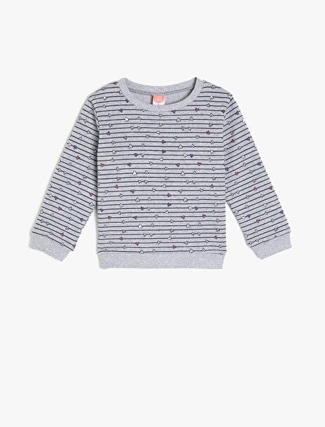 Koton Kız Çocuk Desenli Sweatshirt