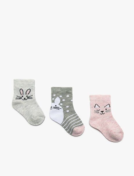 Koton Kız Çocuk Kız Bebek 3'lü Çorap Koton Kız Çocuk Kız Bebek 3'lü Çorap