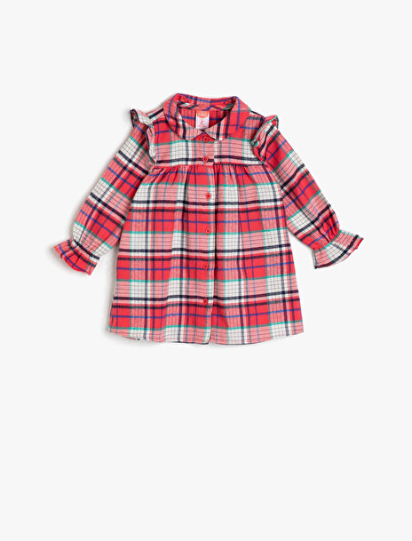 Koton Kız Çocuk Kareli Elbise