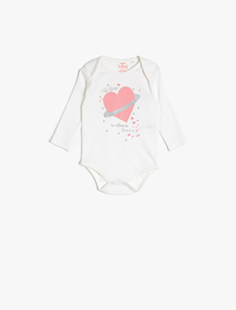 Koton Kız Çocuk Yazılı Baskılı Çıtçıtlı Zıbın