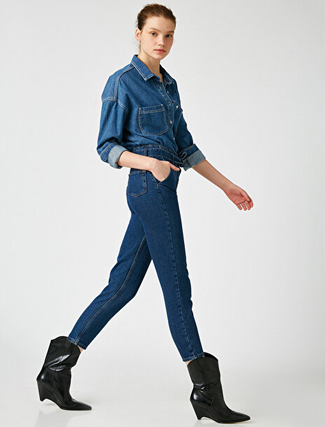 Koton Kadın Kemerli Mom Jean