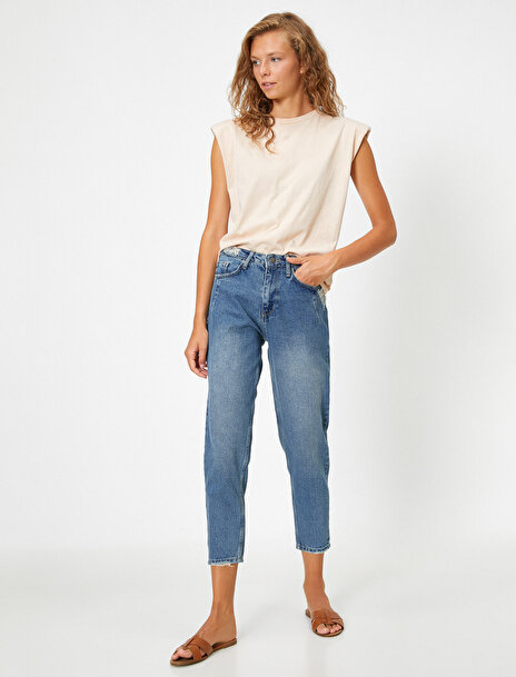 Koton Kadın Pamuklu Yüksek Bel Mom Jeans
