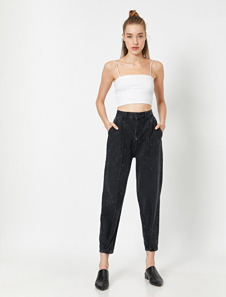 Koton Kadın İki Renk Kısa Paça Mom Jean