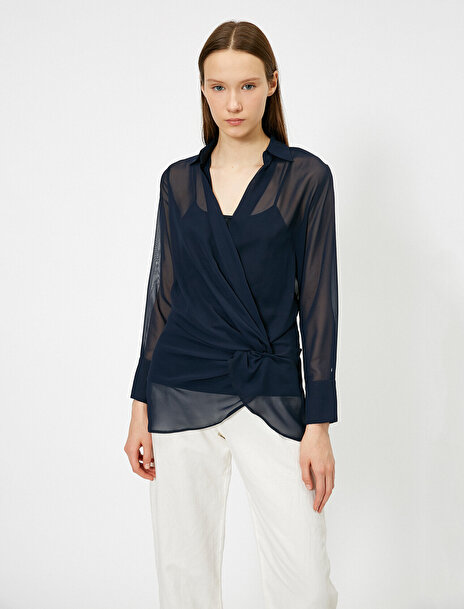 Koton Kadın Bağlama Detaylı Şifon Bluz