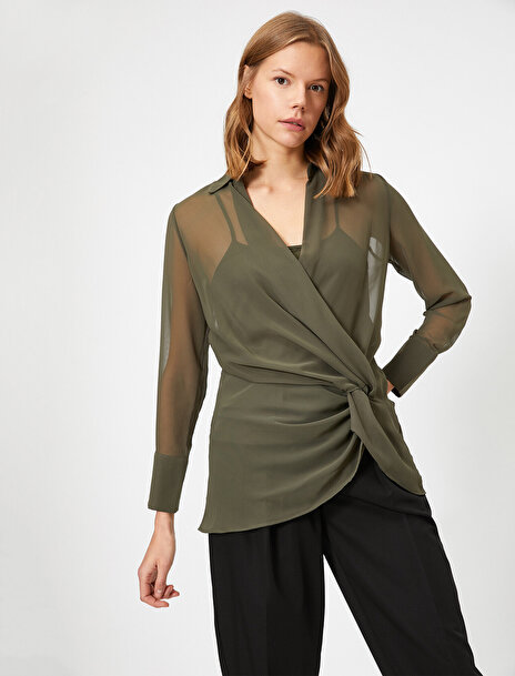 Koton Kadın Bağlama Detaylı Şifon Bluz