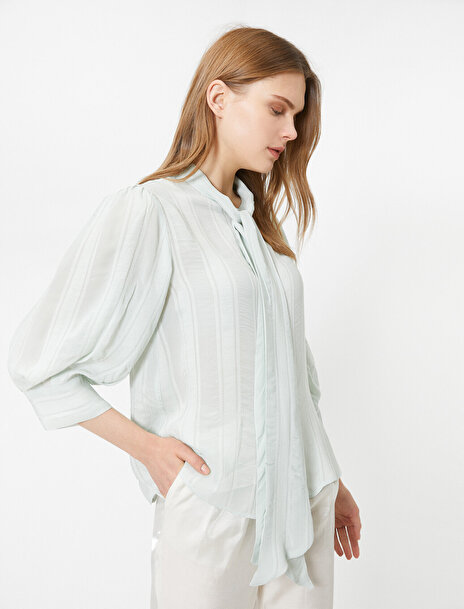 Koton Kadın Fular Yaka Uzun Kollu Gömlek