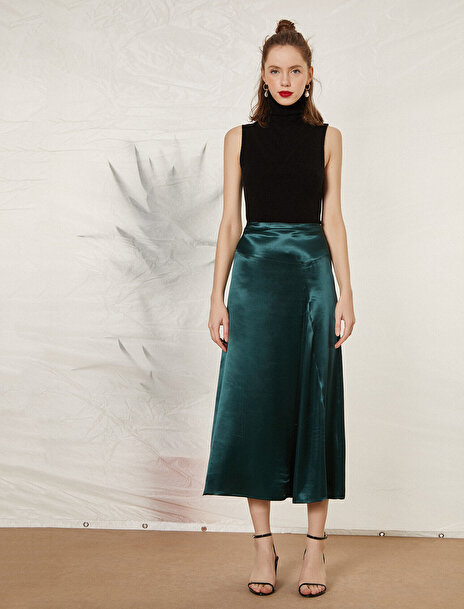 Koton Kadın Bel Dikiş Detaylı Midi Boy Etek