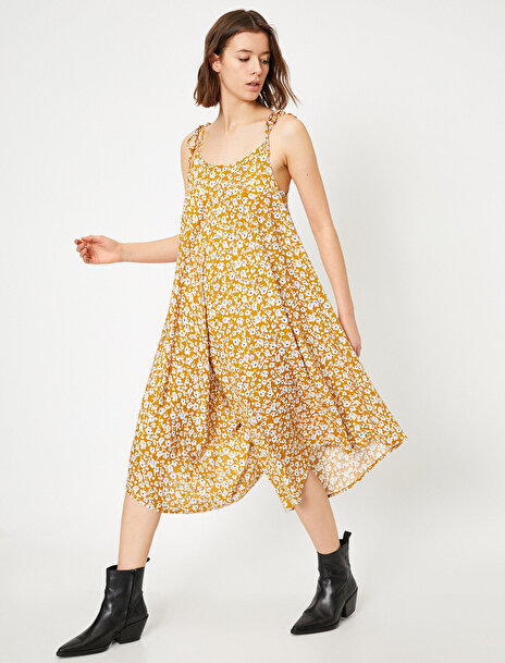 Koton Kadın Çiçek Desenli Askılı Tulum