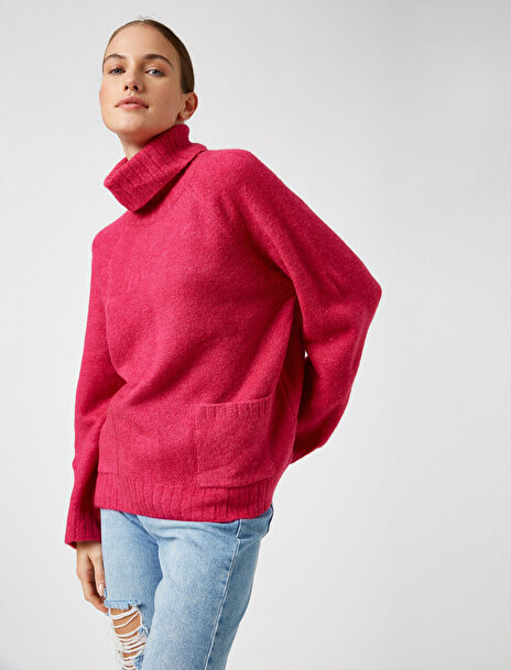 Koton Kadın Balıkçı Yaka Cepli Triko Kazak