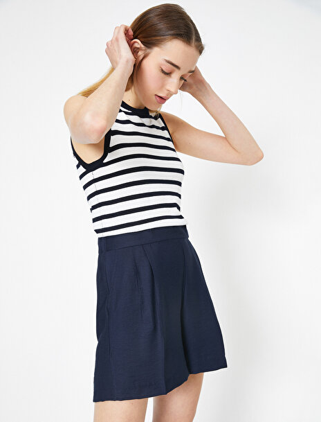 Koton Kadın Yüksek Bel Dokuma Şort