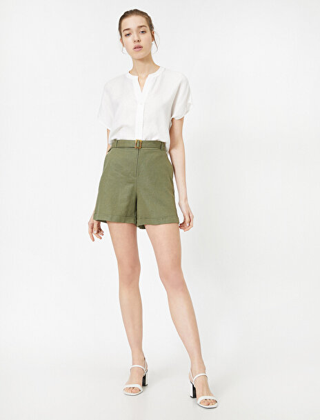 Koton Kadın Rahat Kesim Keten Şort