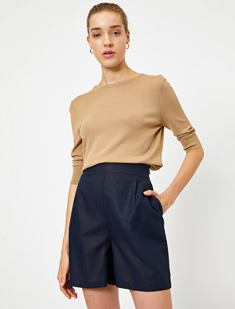 Koton Kadın Cepli Keten Şort