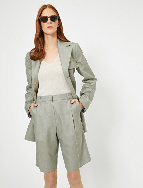 Koton Kadın Dogal Dokulu Bermuda Şort