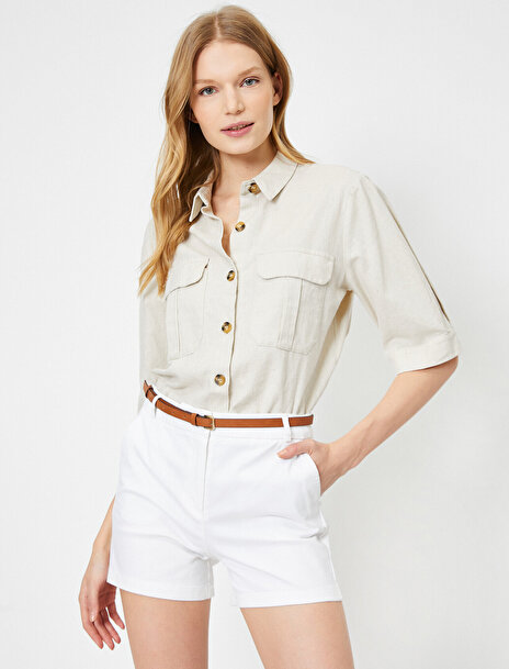 Koton Kadın Kemer Detaylı Basic Şort