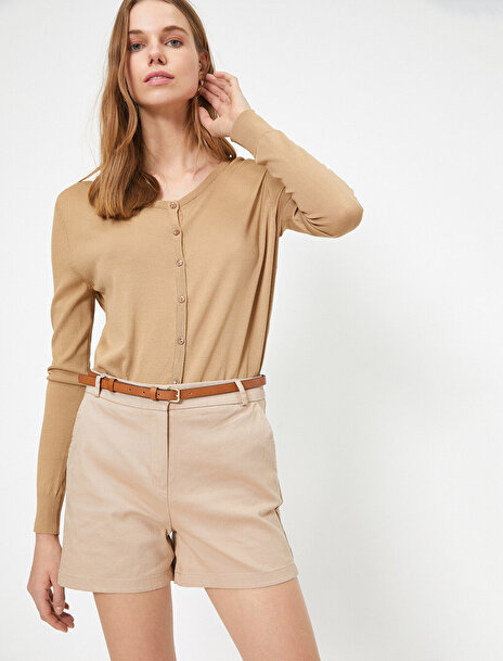 Koton Kadın Kemer Detaylı Basic Şort