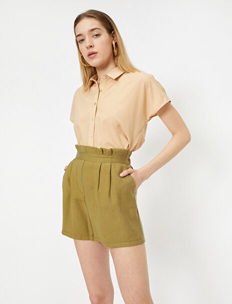 Koton Kadın Cep Detaylı Yüksek Bel Tensel Şort Koton Kadın Cep Detaylı Yüksek Bel Tensel Şort