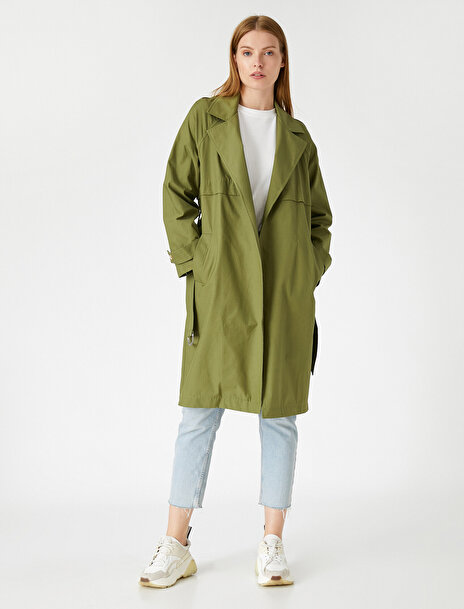 Koton Kadın Kemer Detaylı Cepli Trençkot Koton Kadın Kemer Detaylı Cepli Trençkot