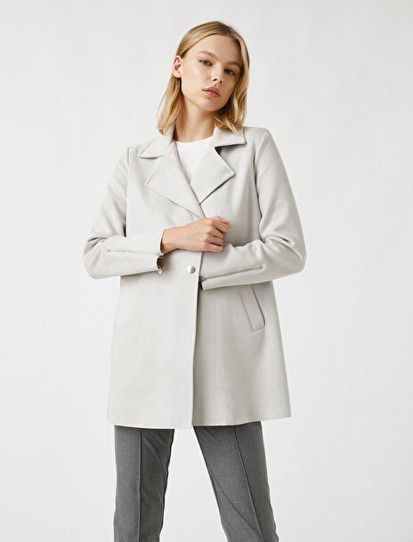 Koton Kadın Suni Süet Cepli Trençkot