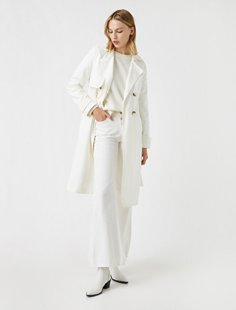 Koton Kadın Kemer Detaylı Cepli Trençkot Koton Kadın Kemer Detaylı Cepli Trençkot